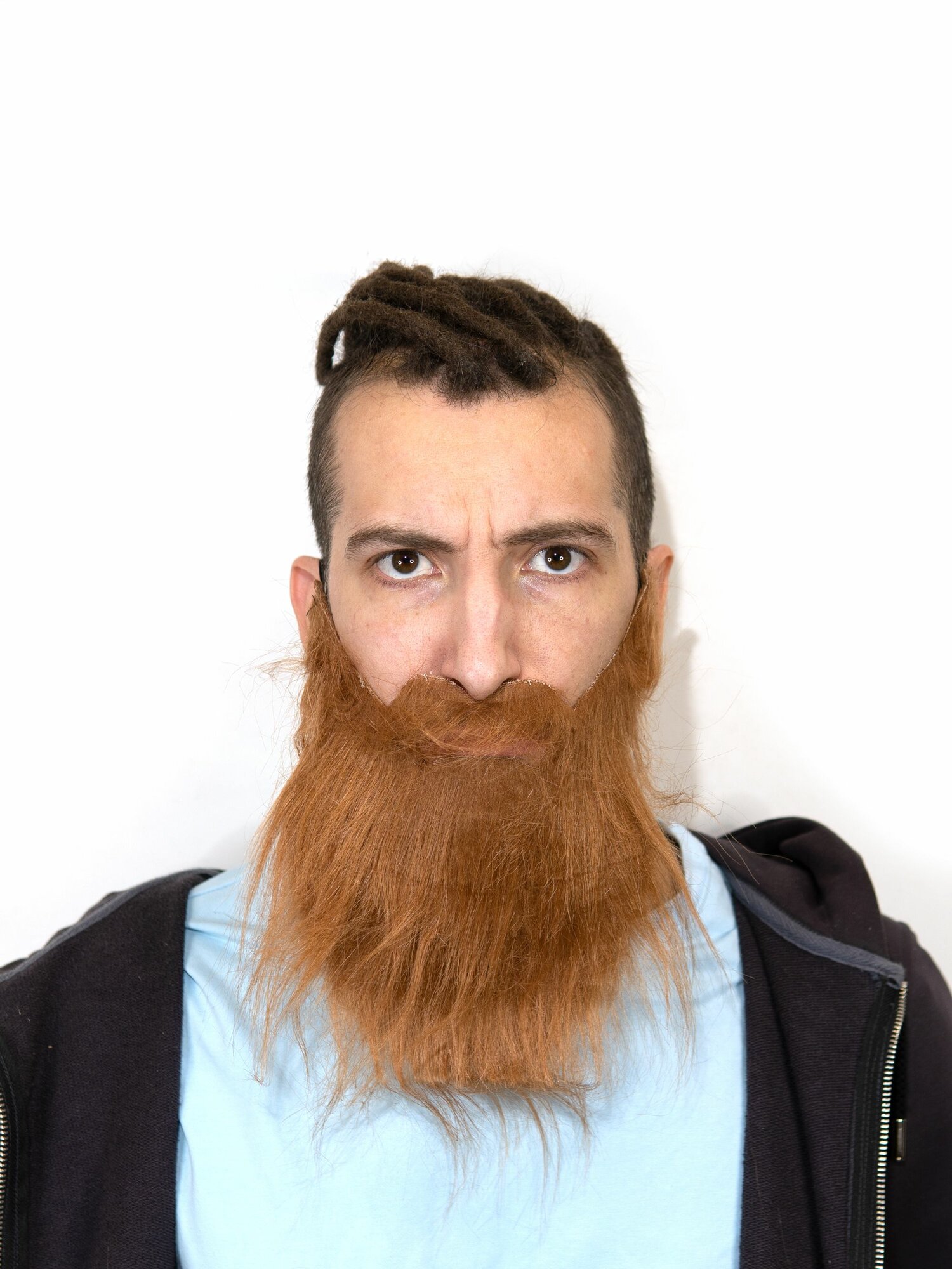 Полумаска-парик рыжая борода ирландца-леприкона и лесоруба