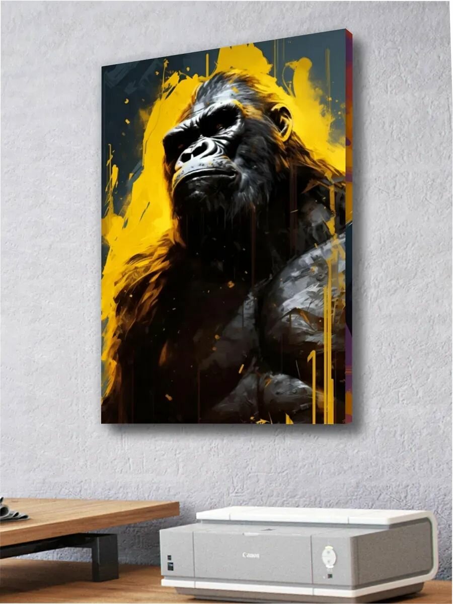 Картина Горилла в фокусе на стену 30х40см 1шт.