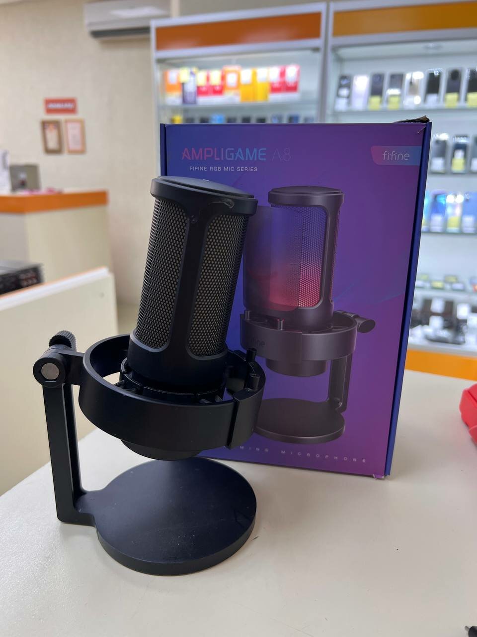 Микрофон для для компьютера игровой ECOVINKA GM7 с RGB подсветкой Аналог Fifine AmpliGame A8