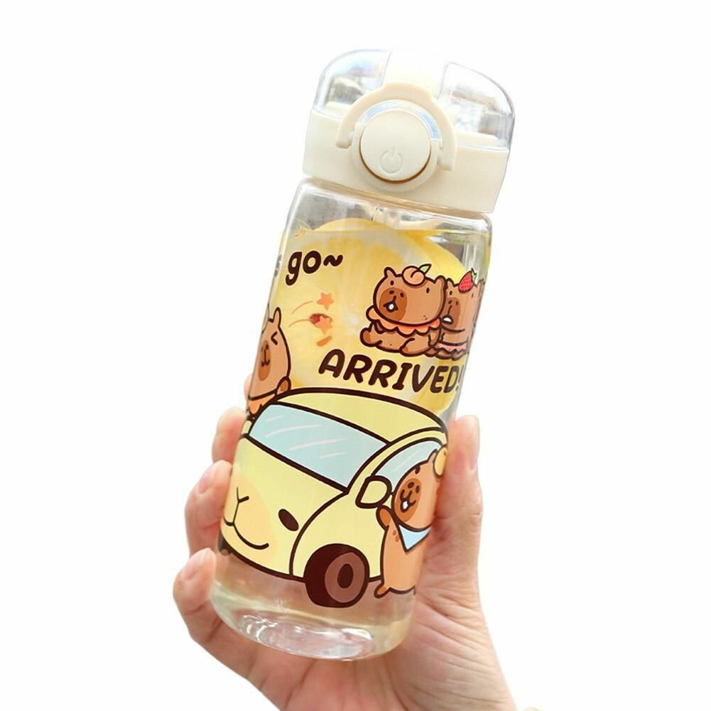 Детская бутылка для воды с изображением мультяшной капибары,400ml