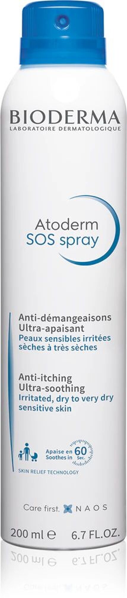 Bioderma SOS Спрей для лица и тела, от зуда, успокаивающий Atoderm,200 мл