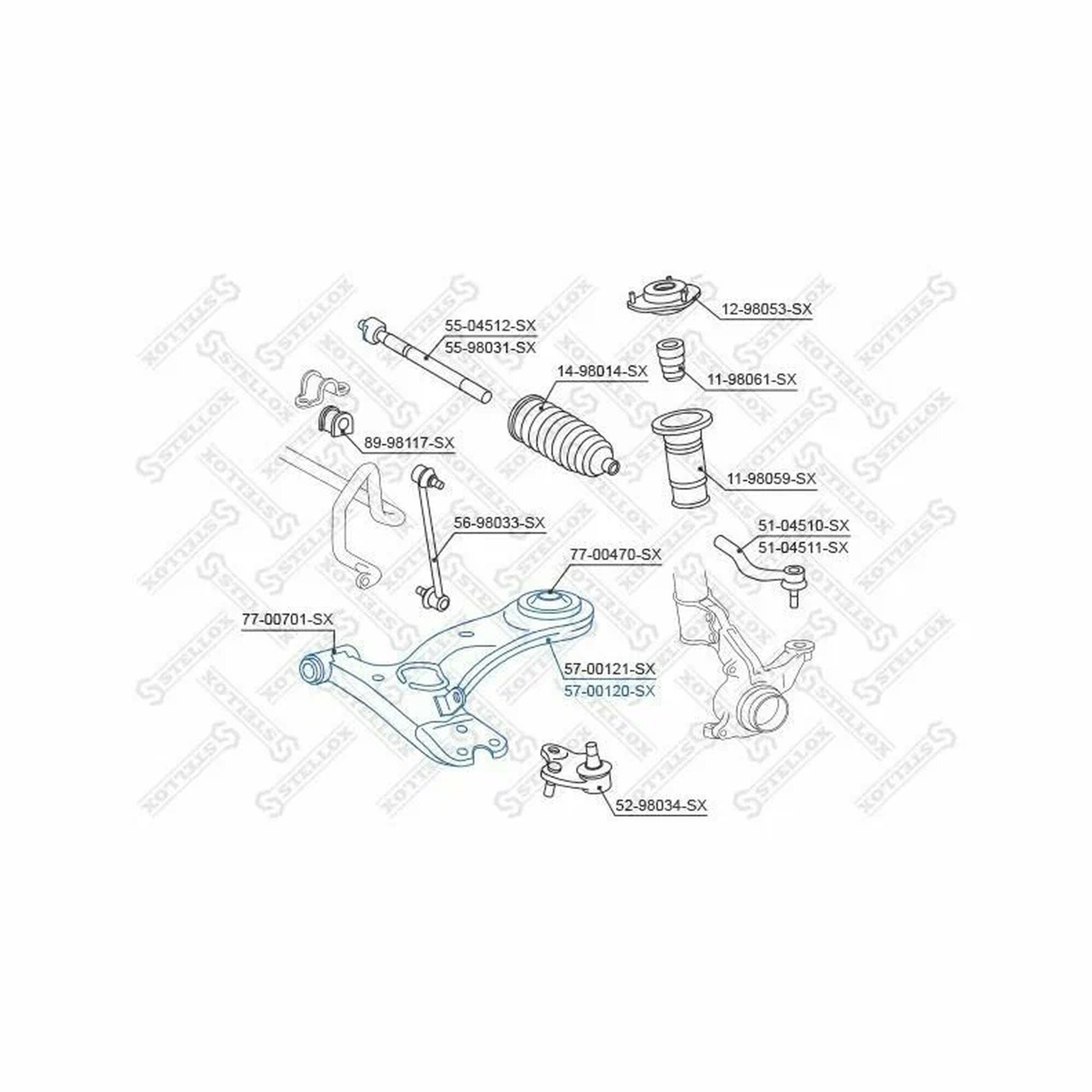 Рычаг STELLOX 5700120SX, правый, для Toyota RAV4 II/III, 3,2 кг