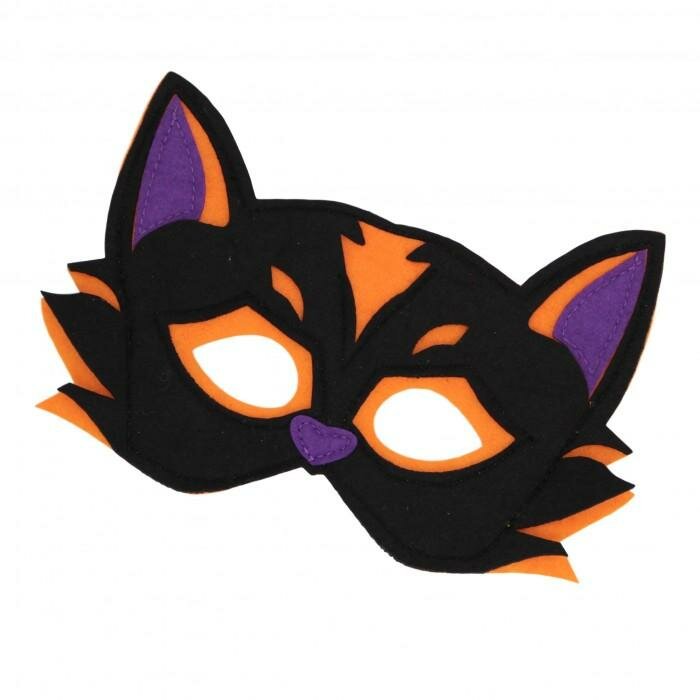 Карнавальная маска Санта Лючия фетровая Хэллоуин "Кот", на резинке