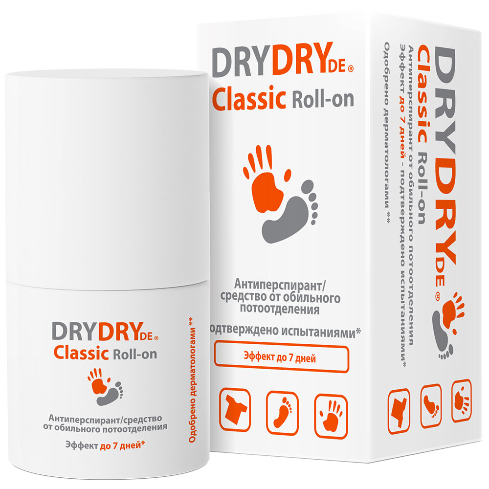 Dry dry de classic roll-on антиперспирант/средство длительного действия от обильного потоотделения 35 мл