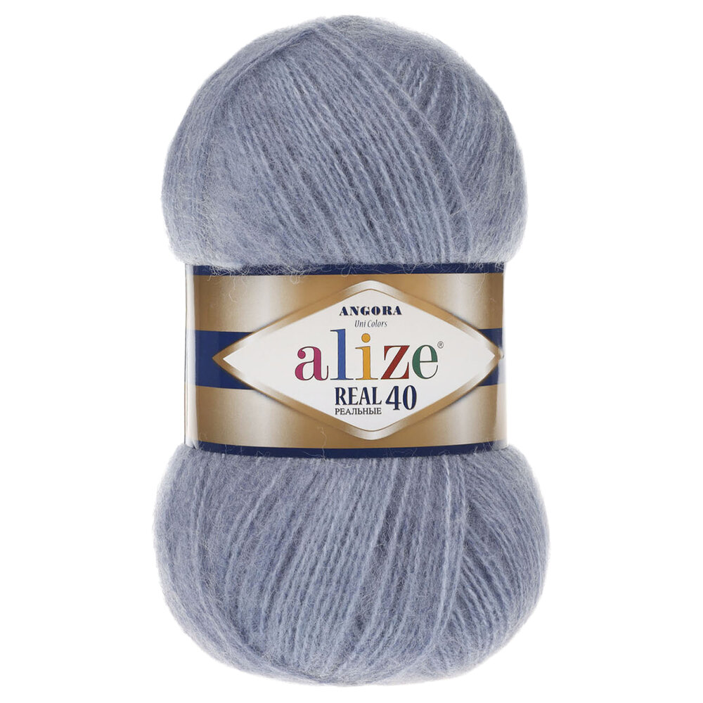 Пряжа для вязания Alize Angora real 40 цвет 221 светлый джинс 100 гр/430 м 40% шерсть, 60% акрил