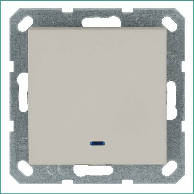 Выключатель 1-кл. 10А IP20 с подсветкой механизм тауп Jasmart G3011NT