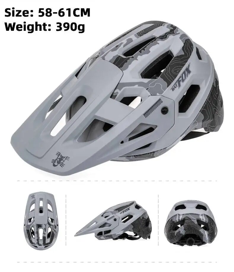 Велосипедный шлем BATFOX, для езды по пересеченной местности, скейтбординга, скорости, спуска, шлем для езды, Мужской Электрический скутер с интегрированным формованием, L, Черный