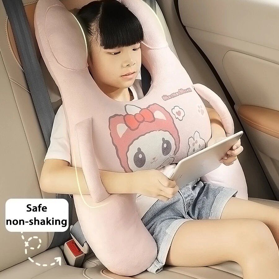 Автомобильная дорожная подушка для головы для детей и взрослых, автомобильная дорожная безопасная H-образная подушка для сна, подушка для автомобильного сиденья, подушки для шеи, pink
