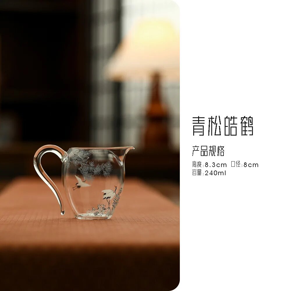 240 мл кран термостойкий стеклянный кувшин для чая, разделитель ча-хай, диспенсер для правосудия, кружка для чайной церемонии, подарочные принадлежности, ремесло, About- 240ML