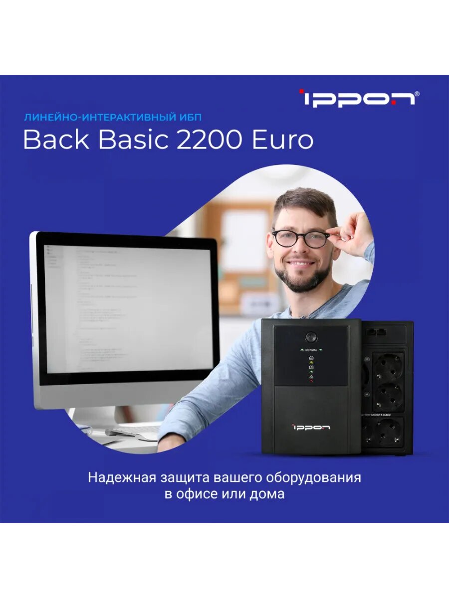 ИБП Back Basic 2200 Euro 1320Вт 2200ВА черный