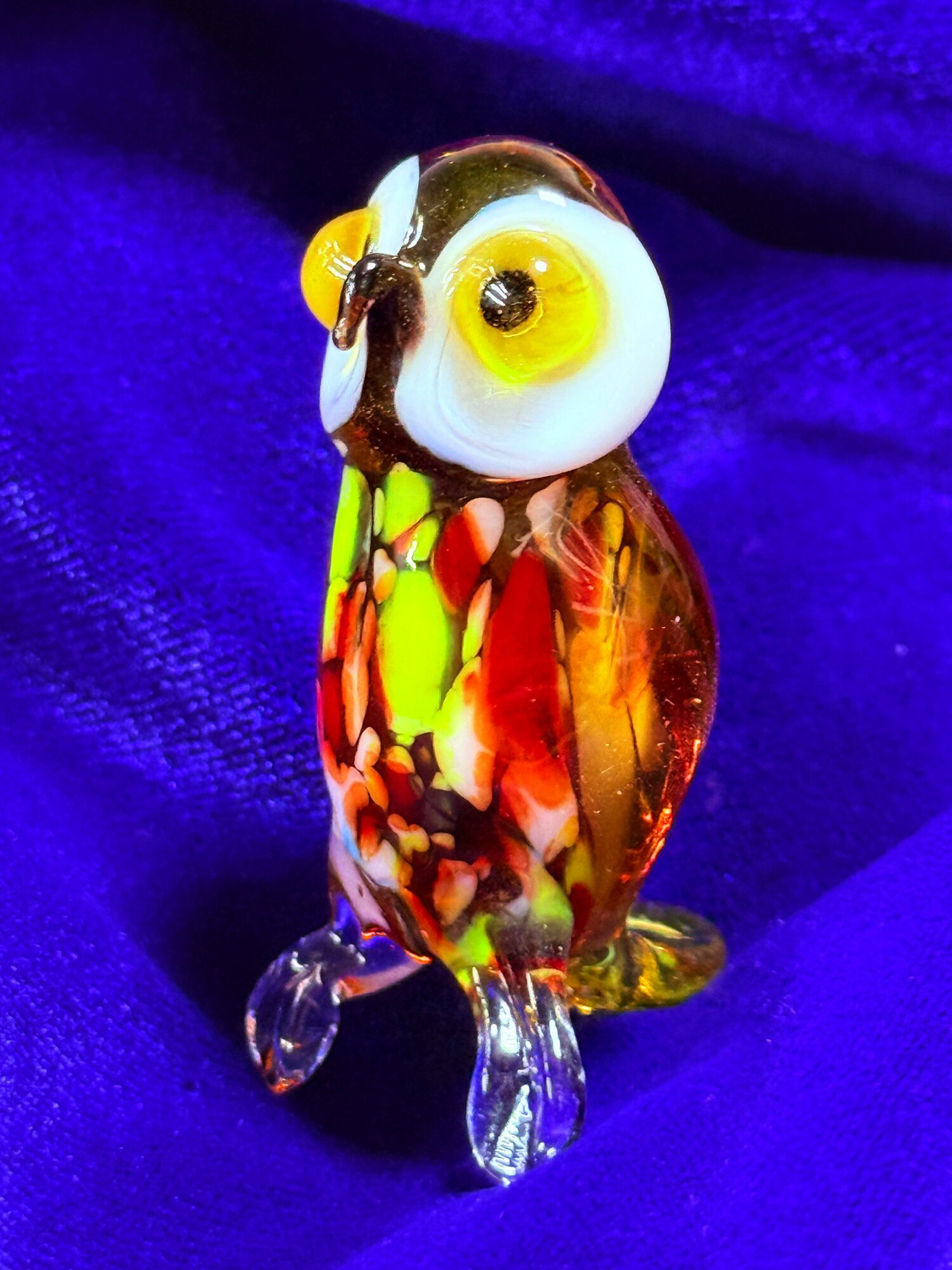 Фигурка стеклянная "Сова" Пестрая