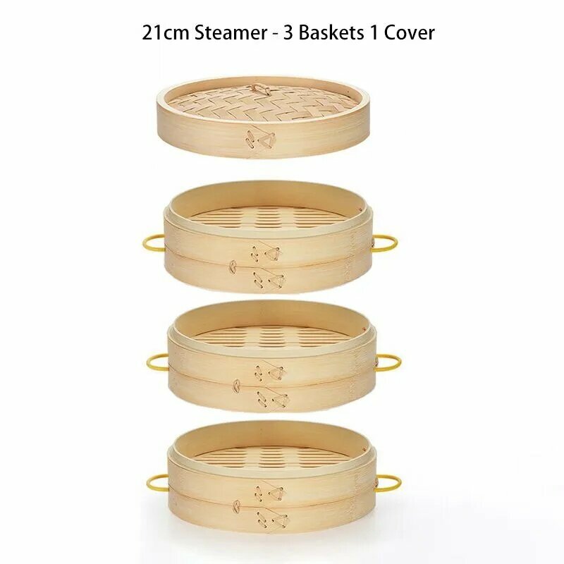 Бамбуковая клетка ручной работы из бамбука и лиственницы, 21 см, 3 слоя