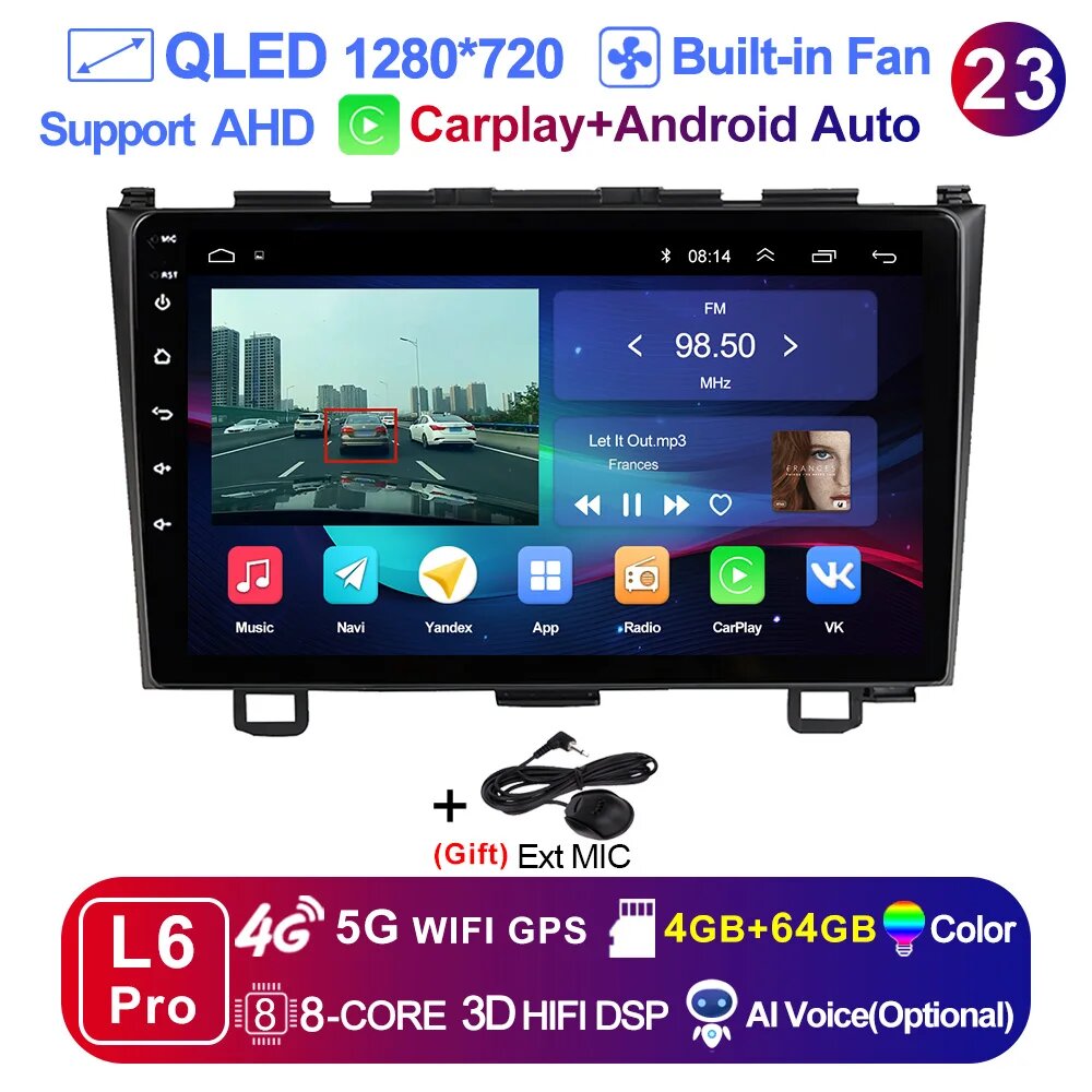 LEHX Pro 5G WIFI 8-ядерный Android 14 2 Din авторадио автомобильный радиоприемник мультимедийный плеер для Honda CRV CR-V 2006-2011 Carplay gps dvd QLED L6 Pro(4-64GB)-0