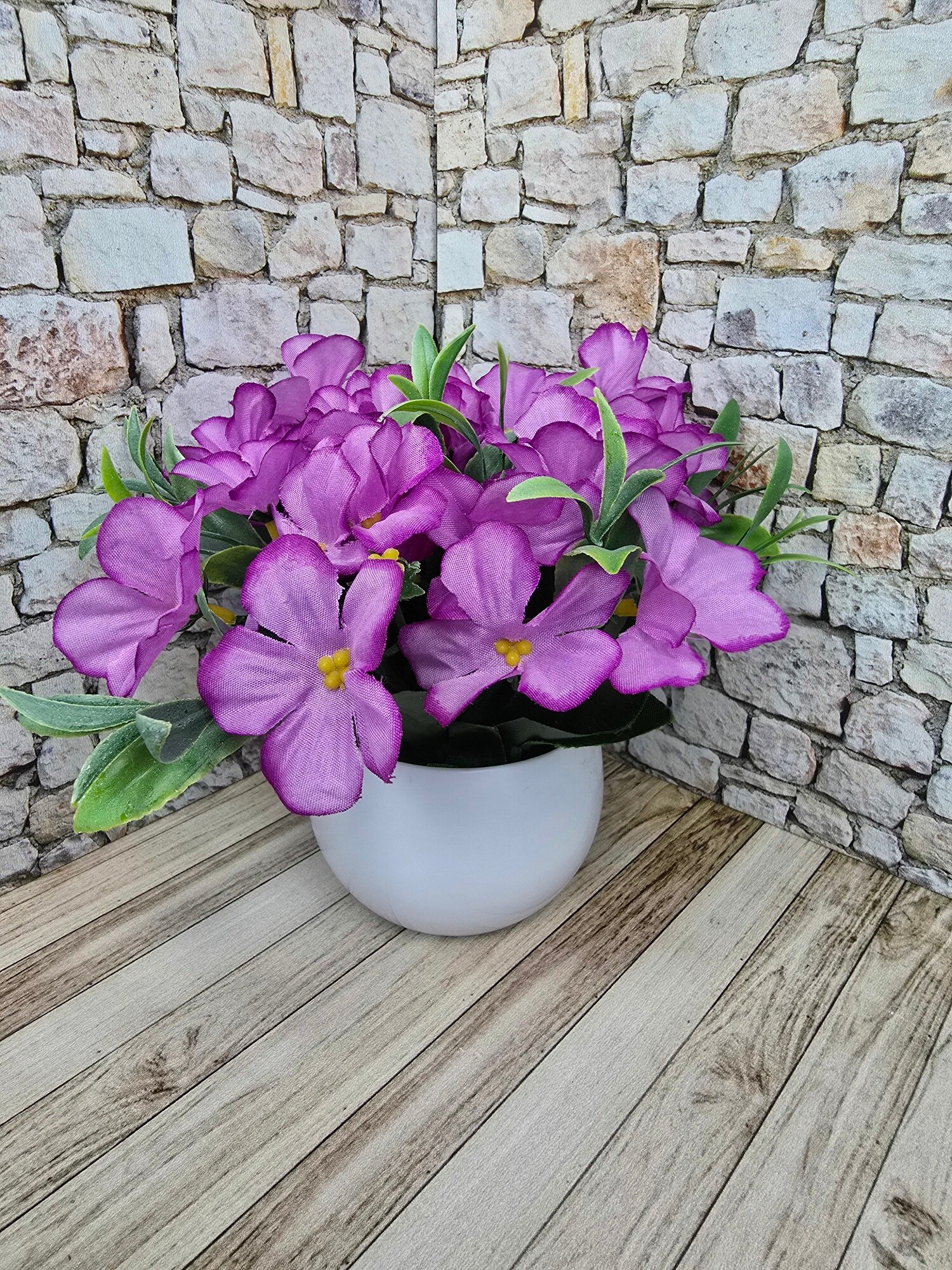 Искусственные растения фиалки Holodilova, в горшке, текстиль, лиловые