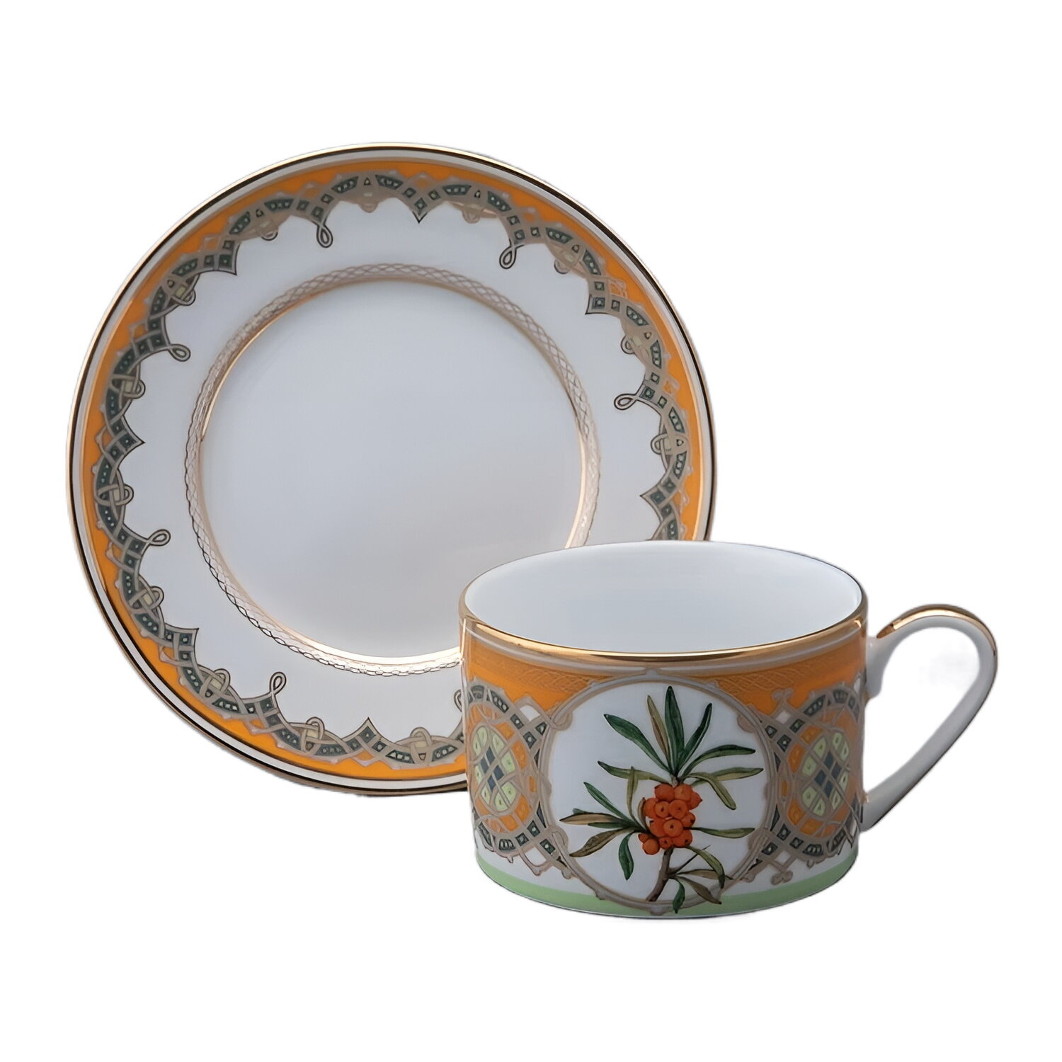 Чайная пара ИФЗ Соло, Облепиха сибирская, 250мл, подарочный набор, фарфор 81.33948.00.1