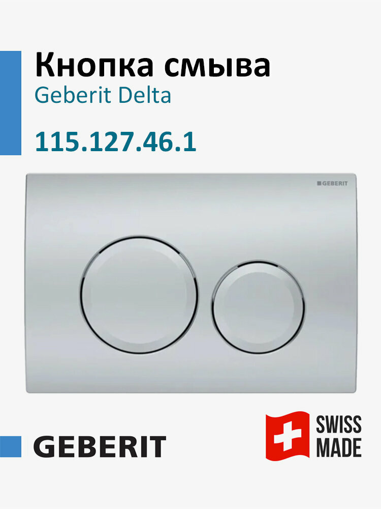 Кнопка смыва Geberit Delta 115.127.46.1 хром, для инсталляции