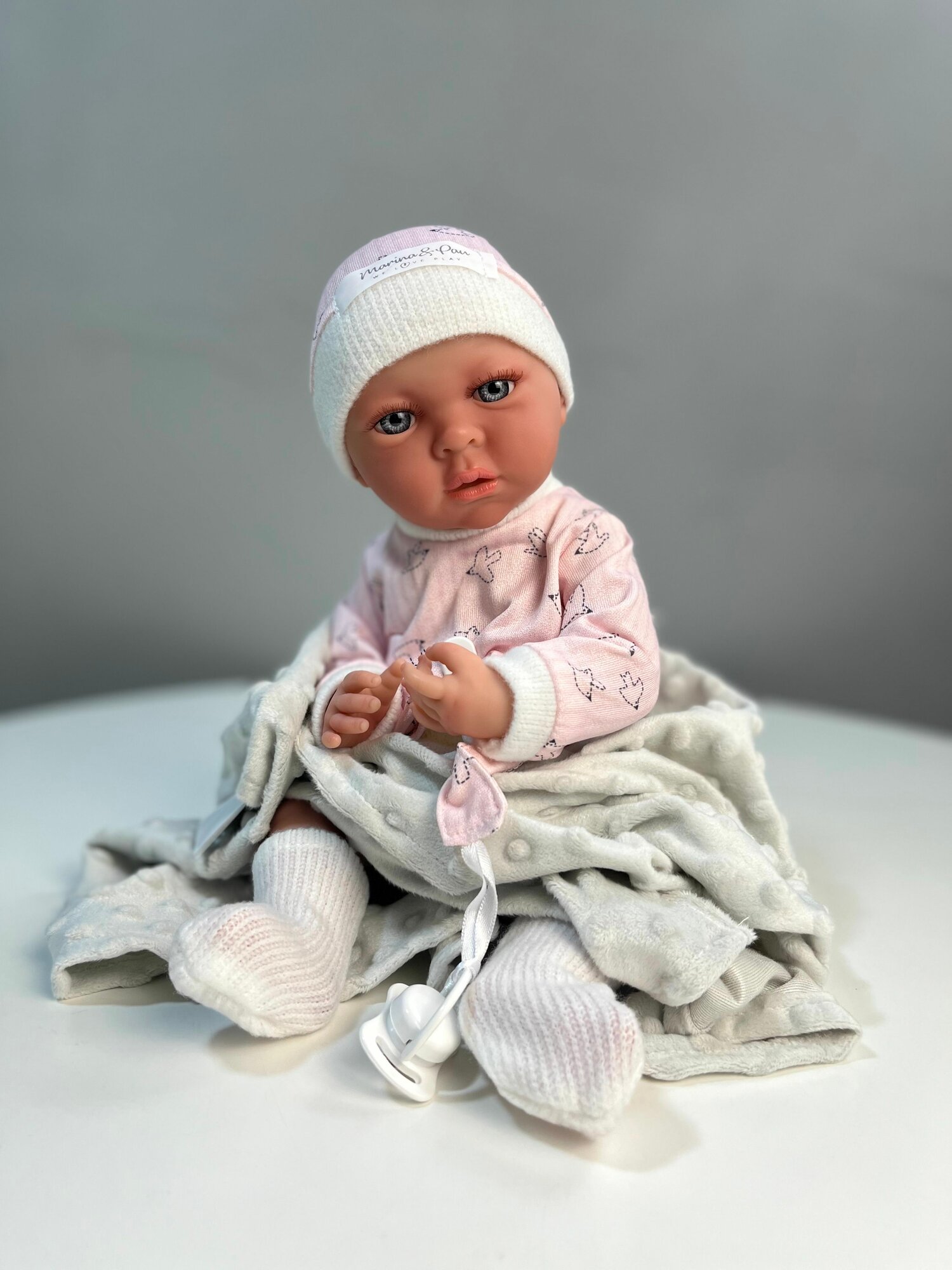 Испанская виниловая кукла пупс для девочки Marina and Pau "Новорожденная девочка", 38 см, арт. 488
