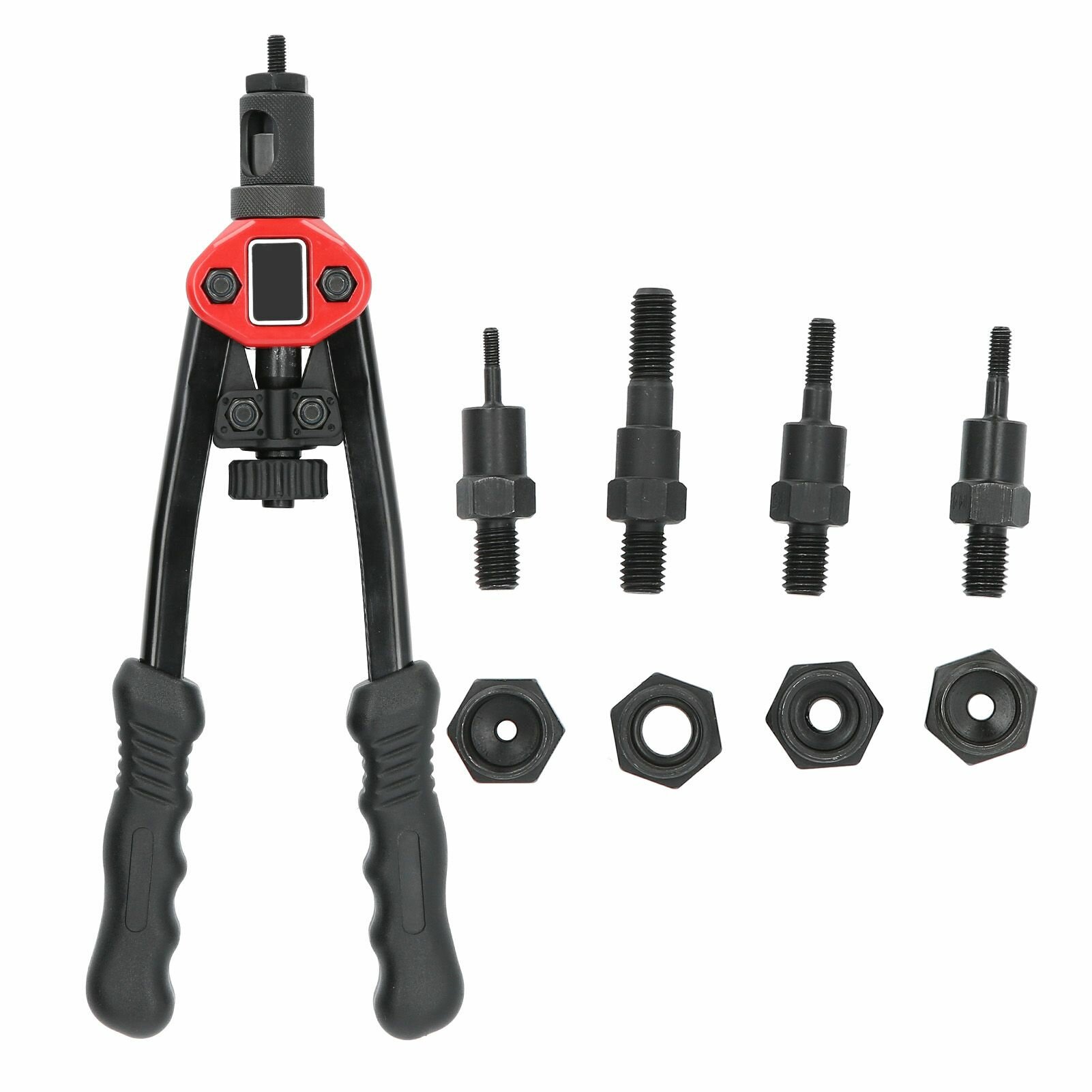 Заклепочник из нержавеющей стали, ручной заклепочник с гайками, черный и красный M3 M4 M5 M8, клепальный инструмент, длина 310 мм