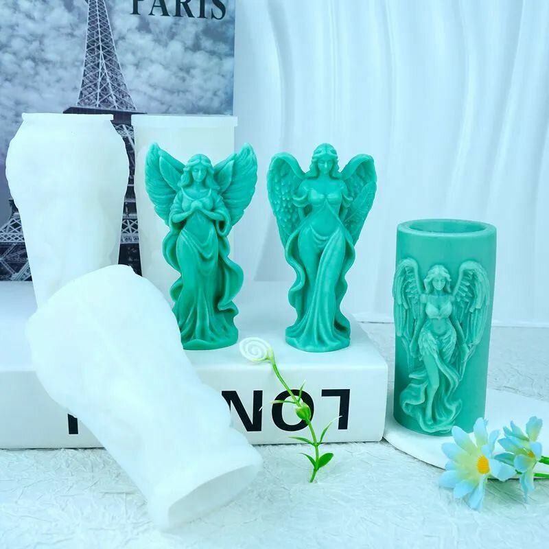 Силиконовая форма ангела, используемая для изготовления гипса, свечей, мыла и шоколада.