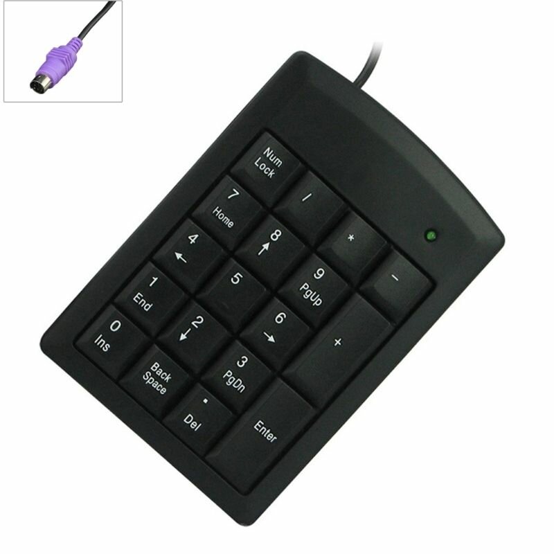Разъем PS2 дополнительно 18 сочетаний клавиш проводная цифровая клавиатура