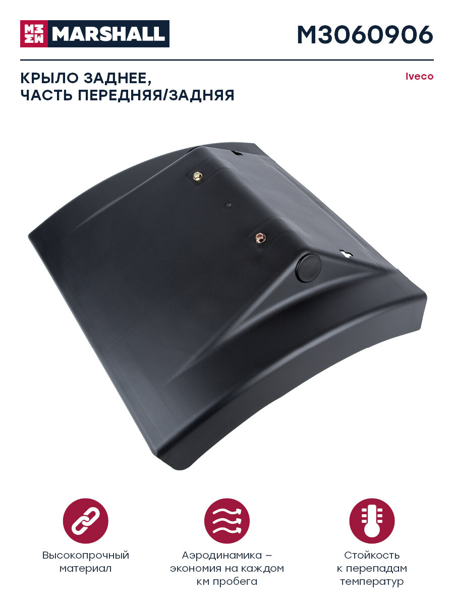 Крыло заднее черный пластик IVECO