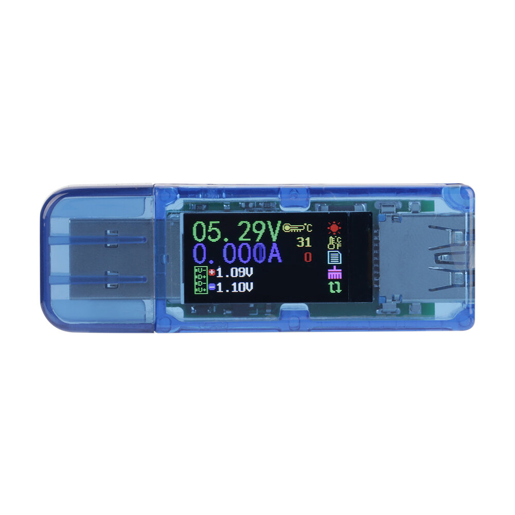 RuiDeng AT34 USB 3.0 цветной ЖК-вольтметр амперметр измеритель тока мультиметр зарядное устройство USB тестер