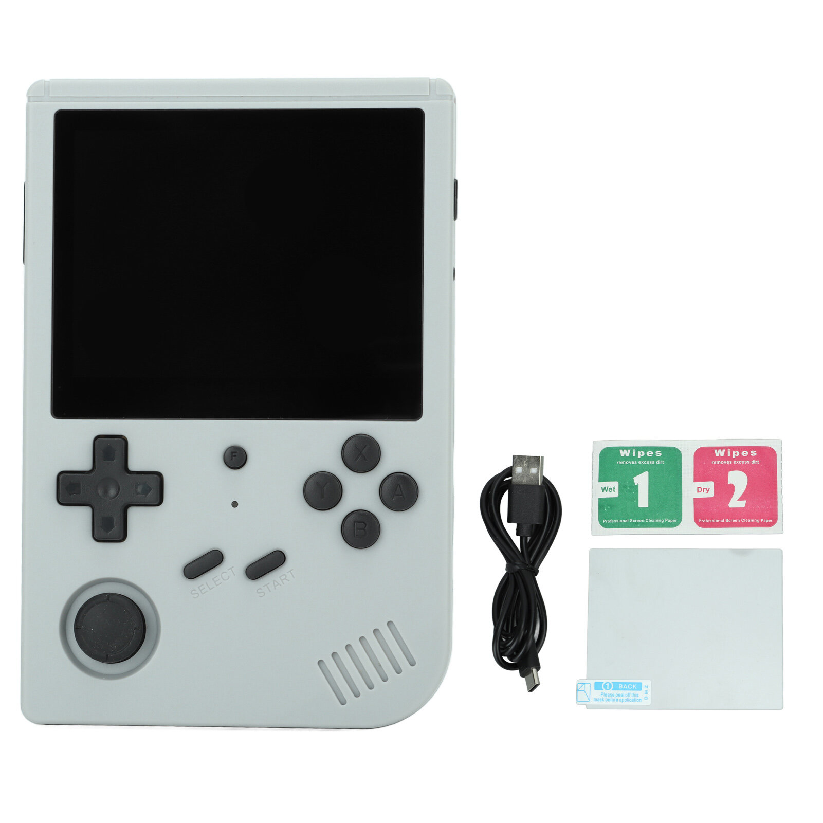 Портативная игровая консоль rg351v с 3 . 5-дюймовым экраном, множество игр, высокое разрешение, английский язык, 16 гб 64 гб, серая