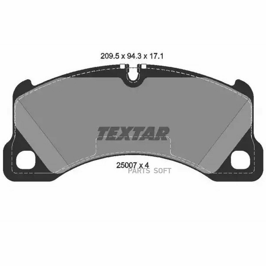 Колодки тормозные VW Touareg (10-) PORSCHE Cayenne, Panamera передние (4шт.) TEXTAR от официального дистрибьютора, TEXTAR, артикул 2500701