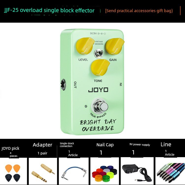 JOYO JF-25 Классический винтажный блюз-овердрайв пэдл для электрогитары с аксессуарами
