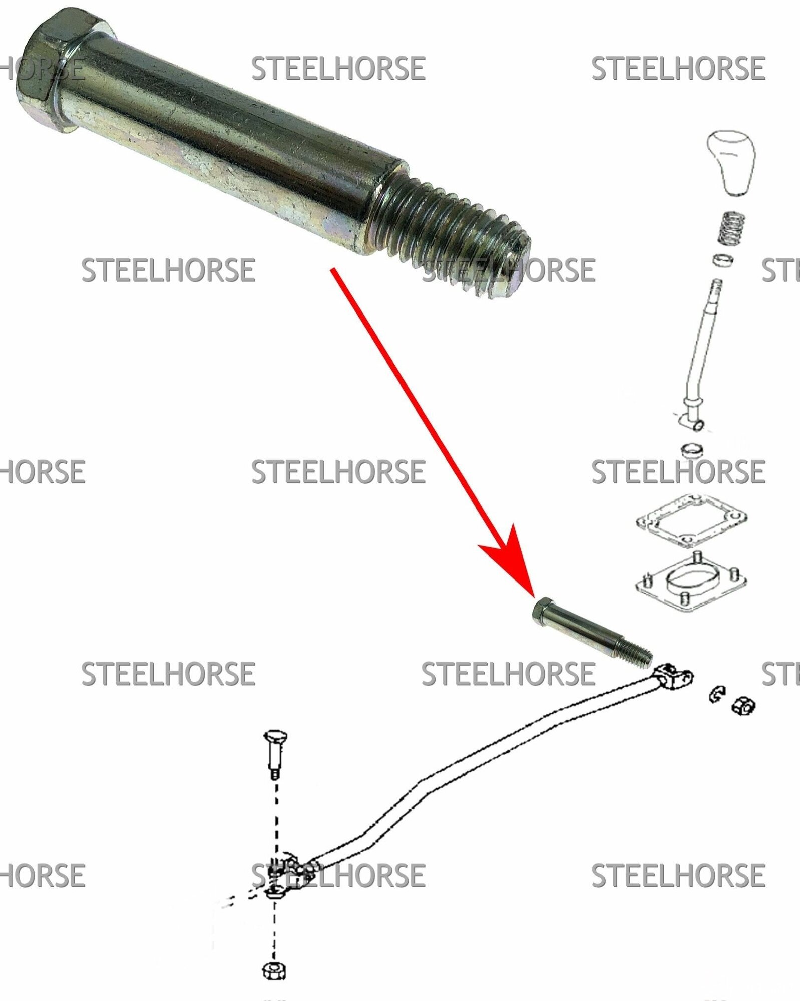 Ремкомплект кулисы (болт ; гайка) МКПП Kia Spectra (1997-2011г), Rio 1 (2000-2005г), Avella (1996-2000г), Clarus (1996-2001г), Shuma (1997-2005г) ; MAZDA