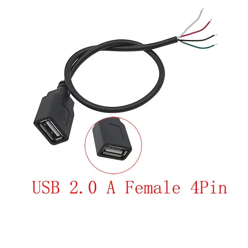 Micro USB/Type C/USB 2.0 A разъем-удлинитель 1M 1Pcs, USB Female 4Pin