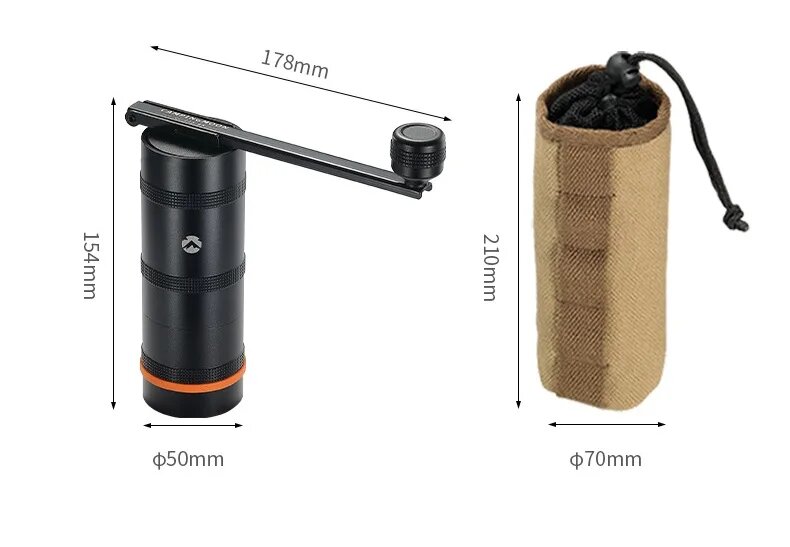 Ручная кофемолка Campingmoon CC-115 CC-152 из нержавеющей стали CC-152-BK
