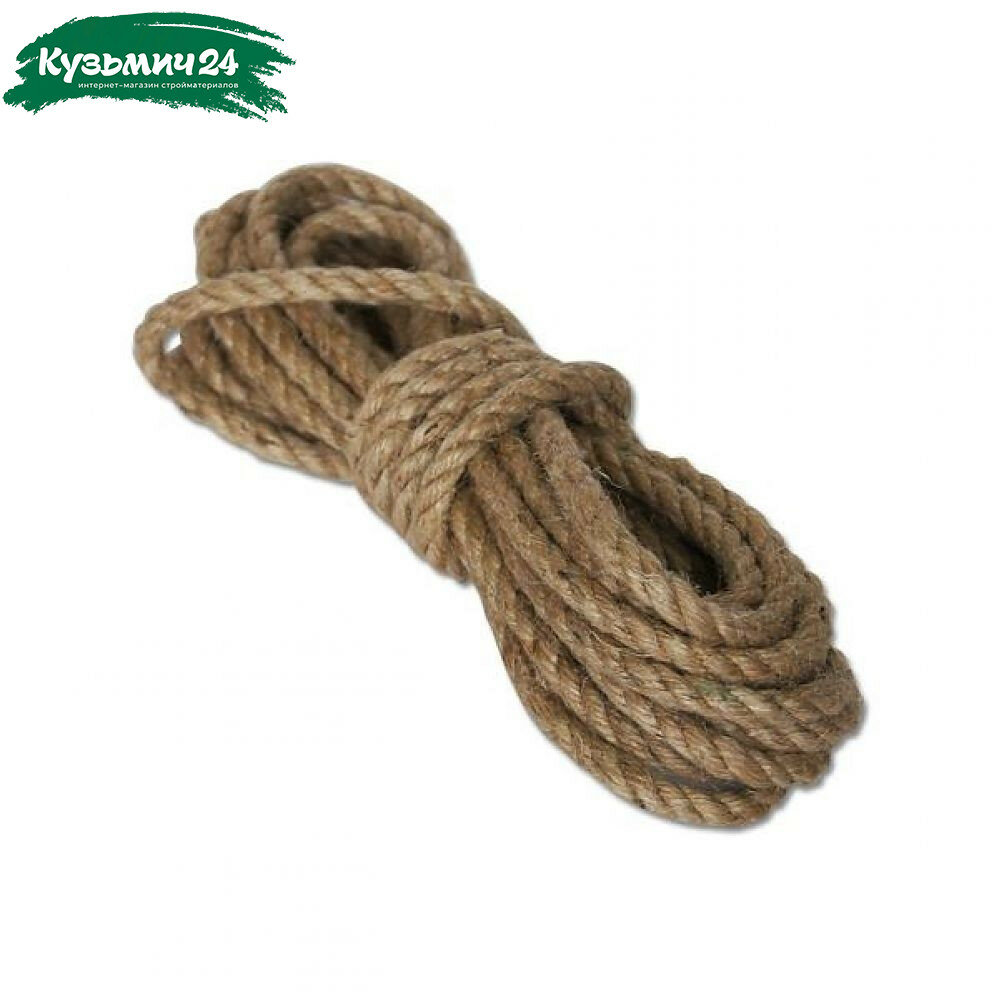 Канат джутовый ДТ тросовой свивки, диаметр 12 мм, на отрез от 1 м