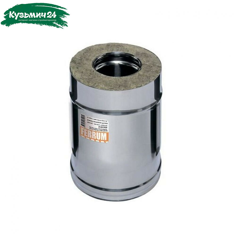 Труба для дымохода Ferrum К 150х210 мм, сталь, сэндвич-конструкция, длина 0.25 м, 1 шт.