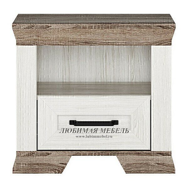 Тумба прикроватная Marselle KOM1S ясень снежный/дуб сонома темный