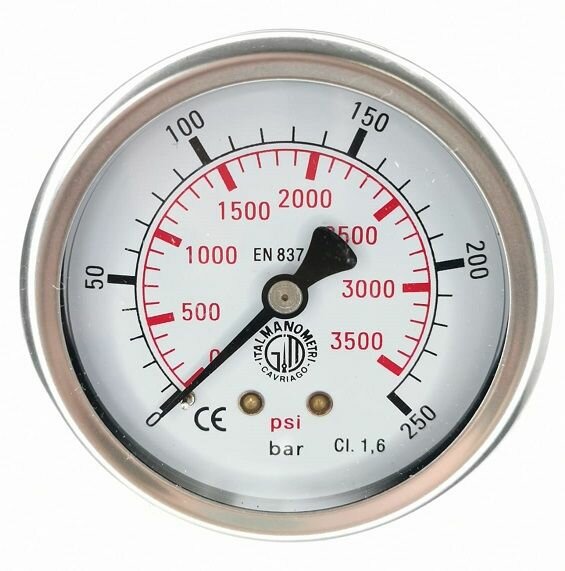Манометр осевой 250 бар (63 мм, резьба 1/4)