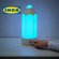 Ночник IKEA детский настольный белый с голубым свечением