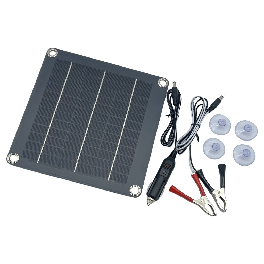 10W 12V портативный комплект солнечной панели из монокристаллов, 1 комплект