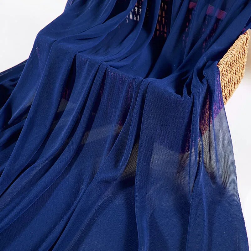 Четырехсторонняя эластичная сетчатая ткань из нейлона и спандекса FABILL Темно-синий, 17 Royal Blue