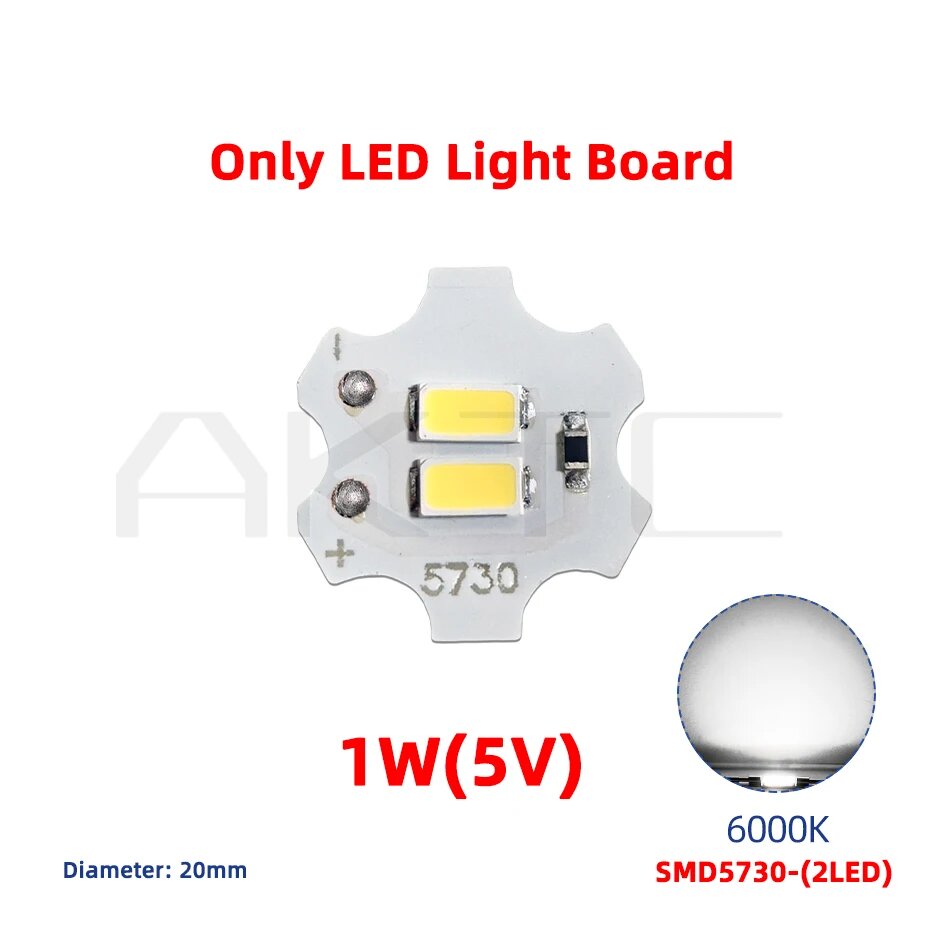 Светодиодная панель Ankatec 20mm 5730 6000K, 1W, Белый
