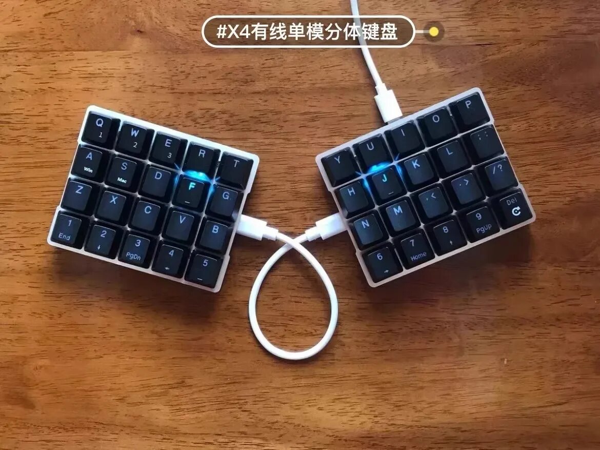 Механическая клавиатура P40 Ortho VIAL 40 40% RGB X4-Black keycap