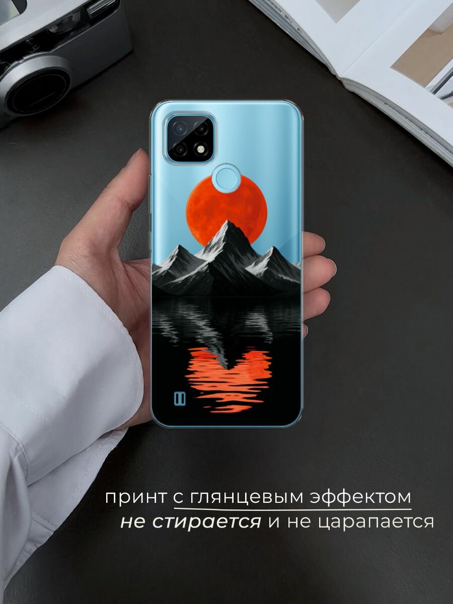 Силиконовый чехол на Realme C21 / Реалми С21 с принтом Черная гора 3 — фото 1