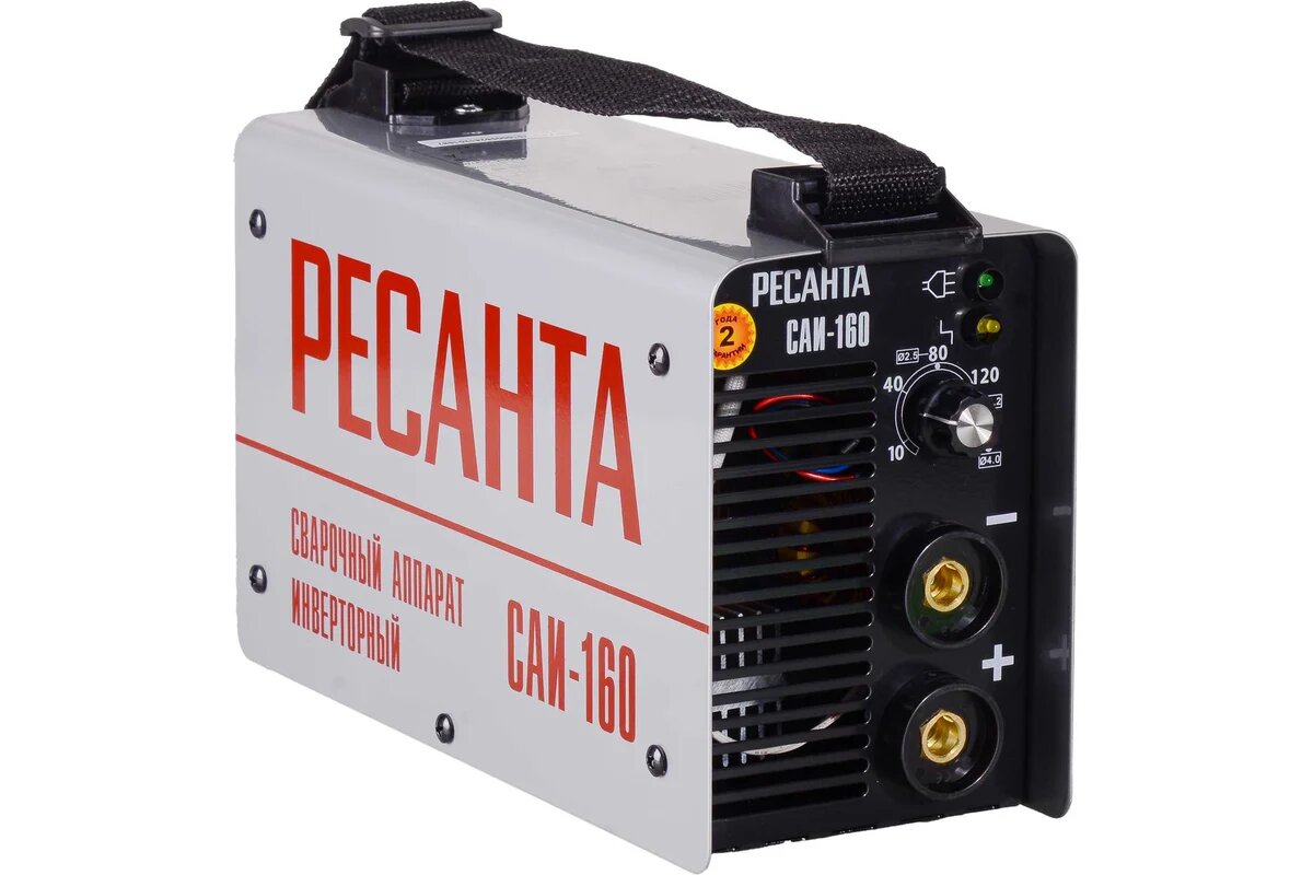 Сварочный аппарат Ресанта САИ-160, MMA, 160 А, электрод до 4 мм, горячий старт, антизалипание, серый