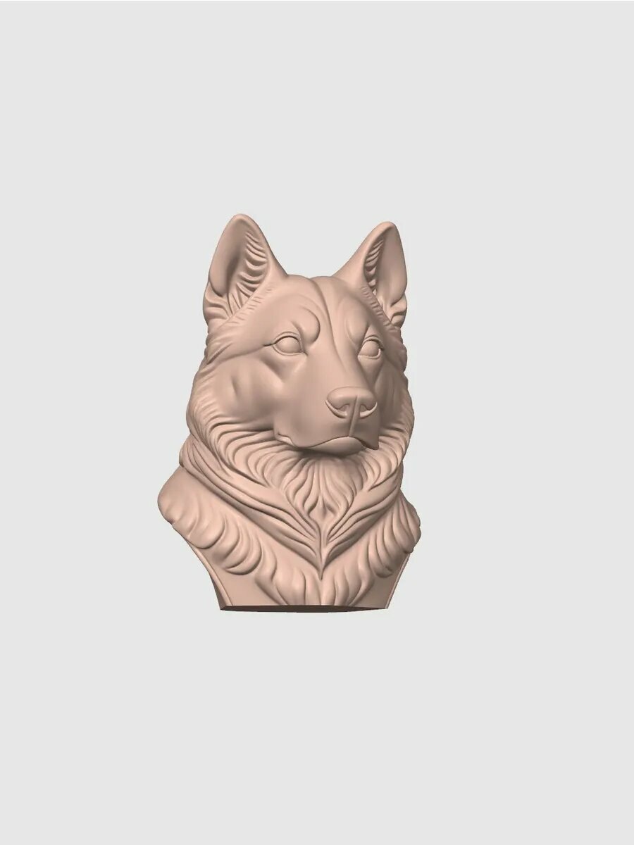 Статуэтка собаки-Хаски (10см, бежевый матовый)-Верный друг