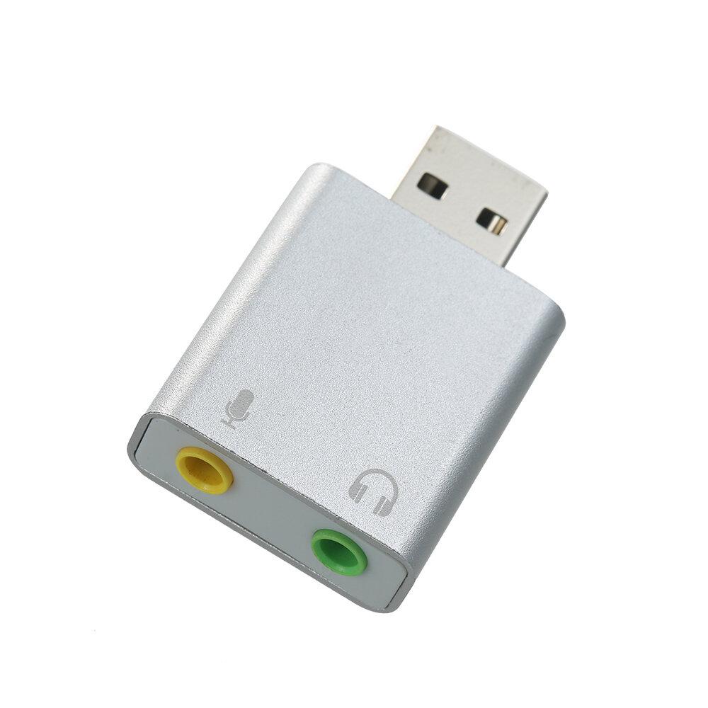 Внешняя звуковая карта USB 7.1, адаптер USB к 3.5mm для наушников и микрофона, разъемы для микрофона и наушников, стерео-гарнитура, без драйверов, для ПК и ноутбуков, цвет: черный, серебристый, золотой, интерфейс USB 2.0, 1 разъем USB, 1 разъем аудио