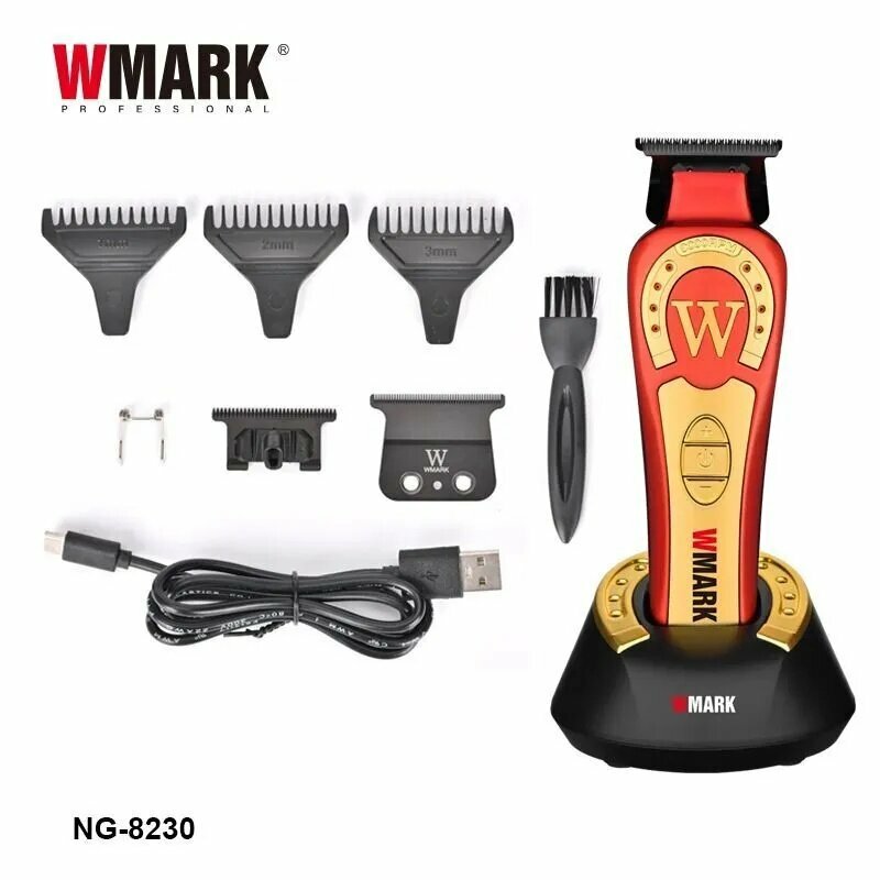 WMARK Машинка для стрижки 8030 8230, красный, золотой
