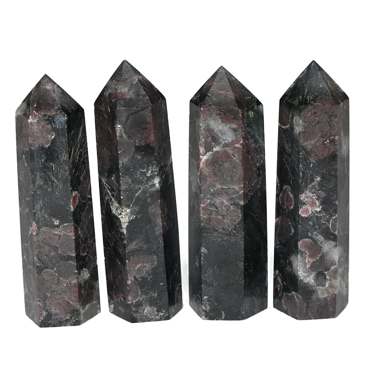 Кристалл из нуумита с гранатом "Карандаш" 23*23*80мм, 90-99г .