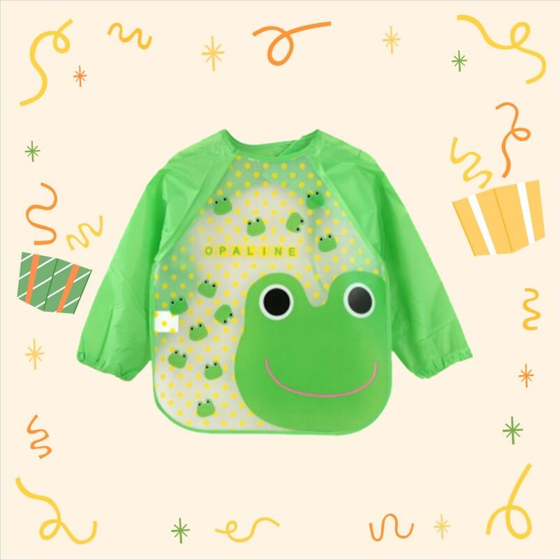 Детский непромокаемый фартук с длинными рукавами для кормления и творчества, лёгкий фартук-накидка EVA для малышей 2-6 лет, защита одежды в садике и дома