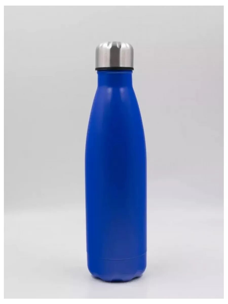 Вакуумная бутылка из нержавеющей стали. Синяя 0,5 л