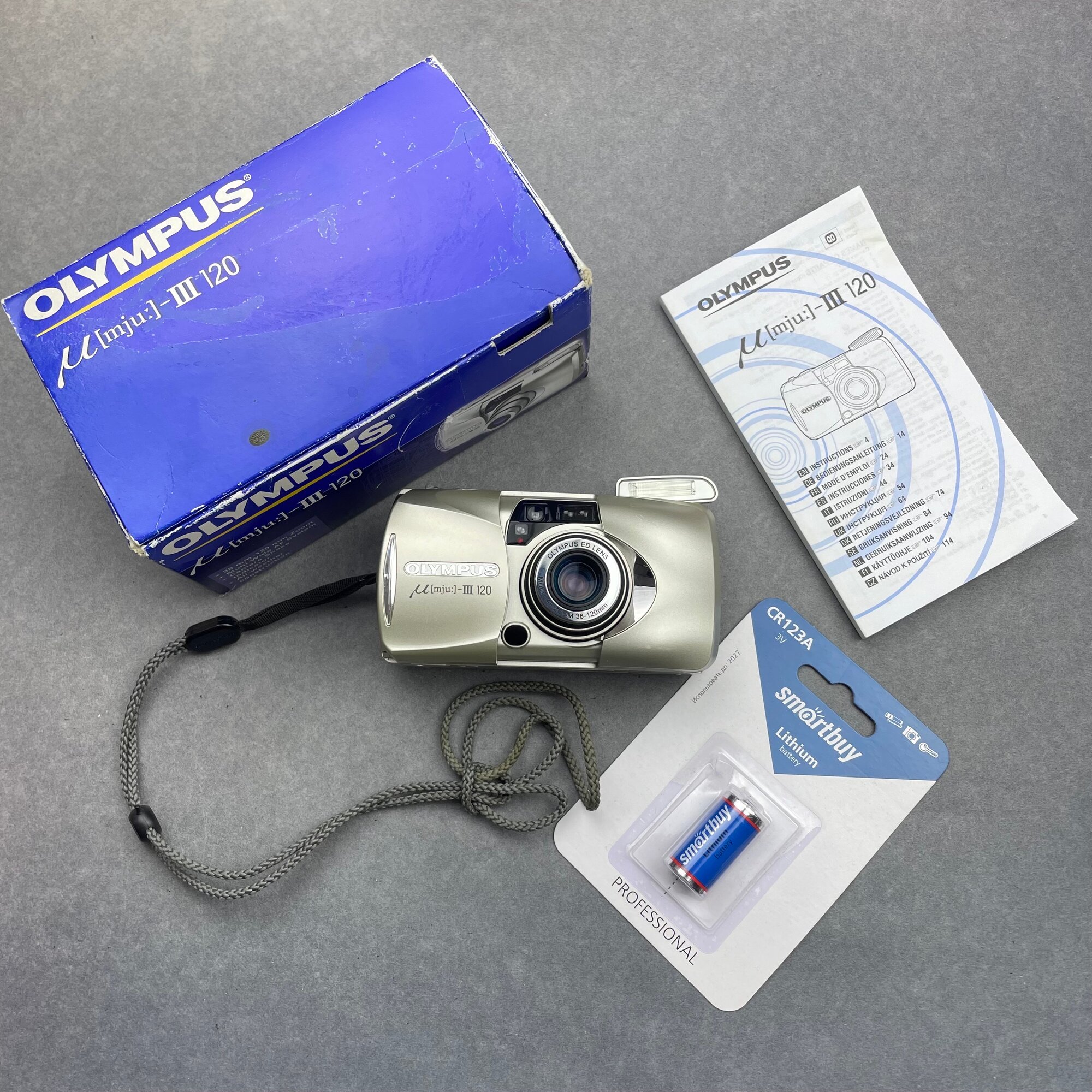 Плёночный винтажный фотоаппарат Olympus mju III 120, с коробкой
